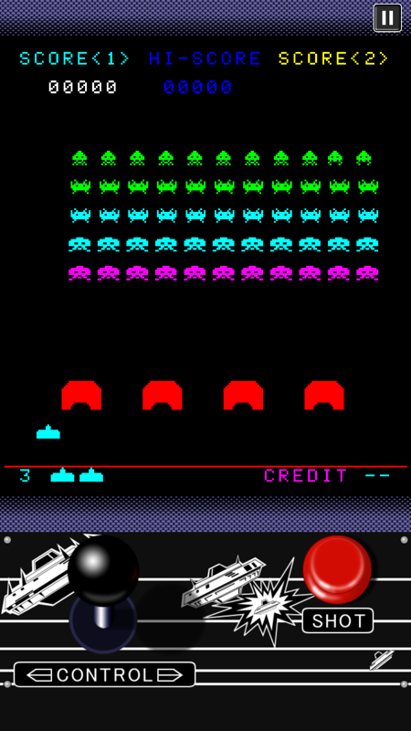 Screenshot of Space Invaders (Android, 1978) - MobyGames