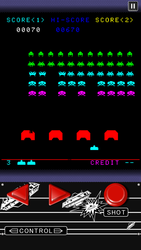 Screenshot of Space Invaders (Android, 1978) - MobyGames