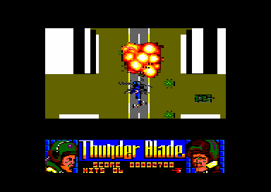 Screenshot of ThunderBlade (Amstrad CPC, 1987) - MobyGames