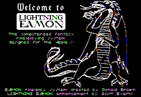 Screenshot of Lightning Eamon (Apple II, 1987) - MobyGames