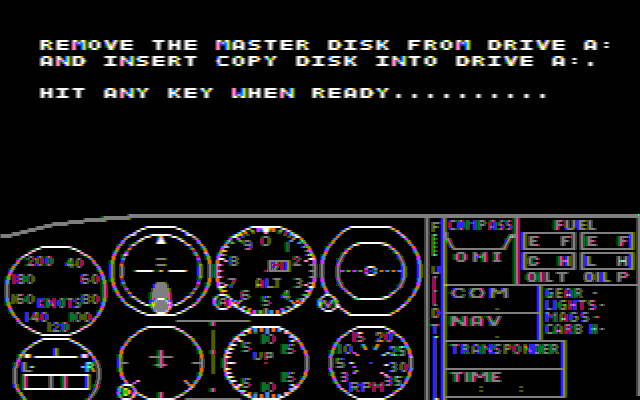 Screenshot of Microsoft Flight Simulator (v1.0) (PC Booter, 1982 ...