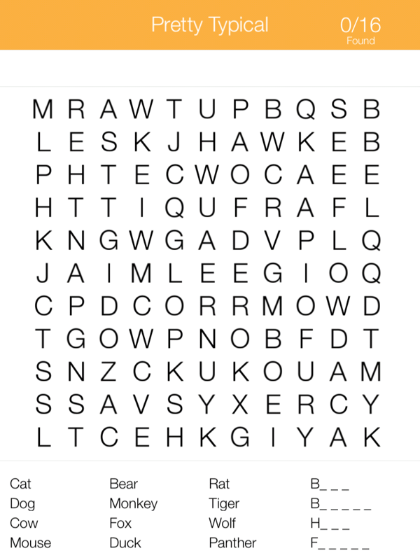 Screenshot of Word Search Master (iPad, 2014) - MobyGames