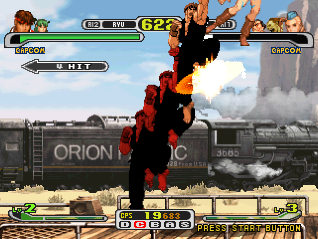 Screenshot of Capcom vs. SNK Pro (PlayStation, 2000) - MobyGames