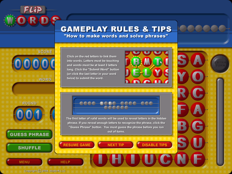 Screenshot of Flip Words (Windows, 2004) - MobyGames