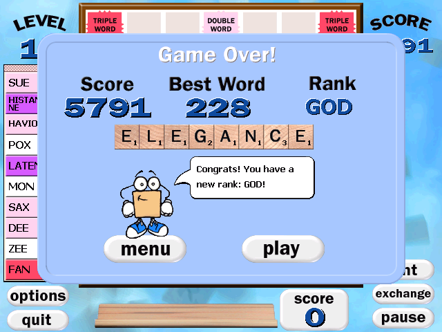 Screenshot of Scrabble Blast! (Windows, 2004) - MobyGames