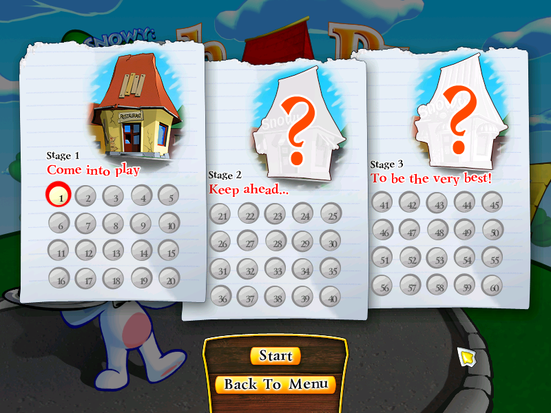 Screenshot of Snowy: Lunch Rush (Windows, 2006) - MobyGames