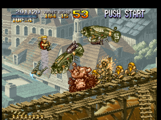 Screenshot of Metal Slug: Super Vehicle - 001 (PlayStation, 1996 ...