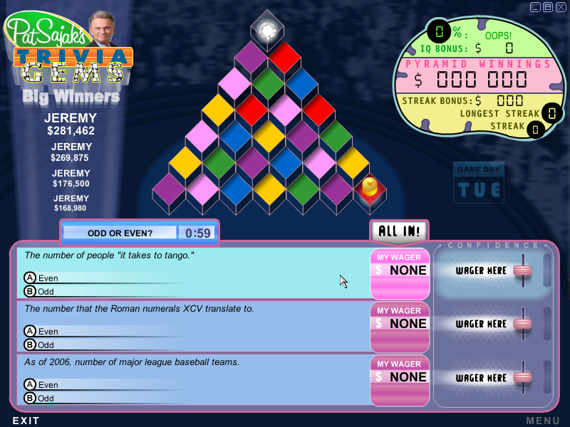 Screenshot of Pat Sajak's Trivia Gems (Windows, 2006) - MobyGames