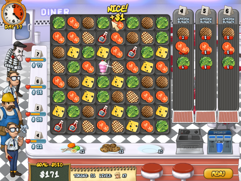 Screenshot of Burger Rush (Windows, 2007) - MobyGames