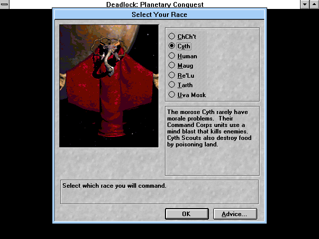 Screenshot of Deadlock: Planetary Conquest (Windows 3.x, 1996) - MobyGames
