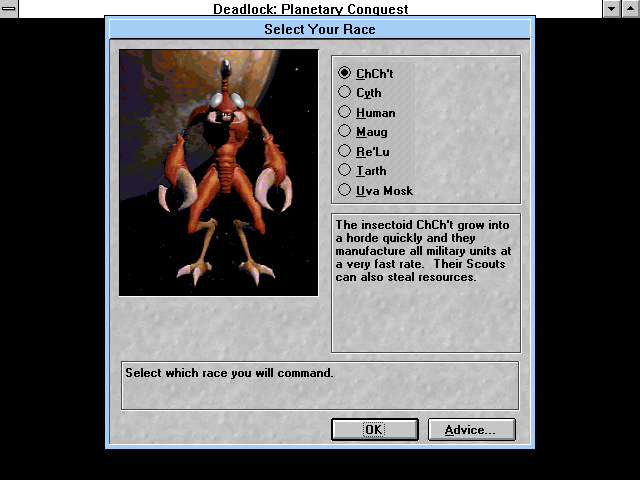 Screenshot of Deadlock: Planetary Conquest (Windows 3.x, 1996) - MobyGames