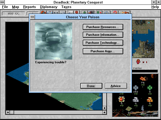 Screenshot of Deadlock: Planetary Conquest (Windows 3.x, 1996) - MobyGames