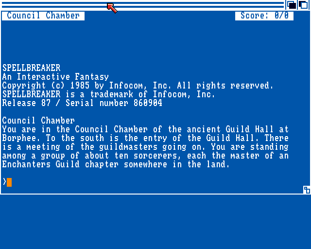 Screenshot of Spellbreaker (Amiga, 1985) - MobyGames