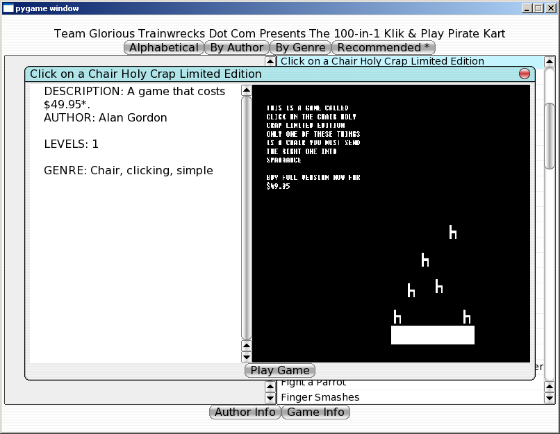 Screenshot of 100-in-one Klik & Play Pirate Kart (Windows, 2007 ...