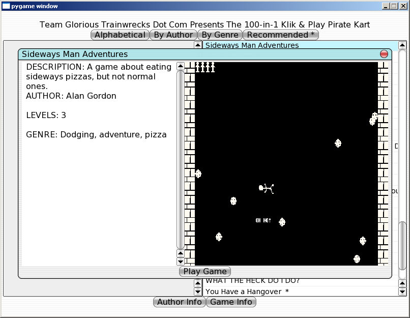 Screenshot of 100-in-one Klik & Play Pirate Kart (Windows, 2007 ...