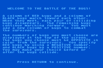 Screenshot of Battling Bugs & Concentraction (Atari 8-bit, 1982 ...