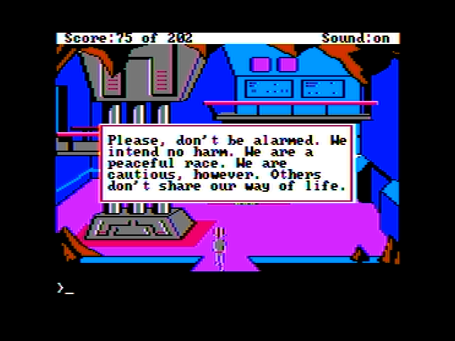 Screenshot of Space Quest: Chapter I - The Sarien Encounter (Apple II ...