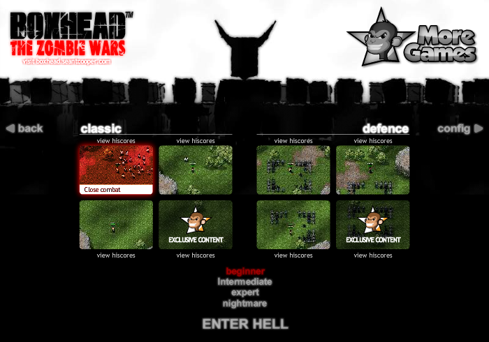 Screenshot of Boxhead: The Zombie Wars (Browser, 2008) - MobyGames