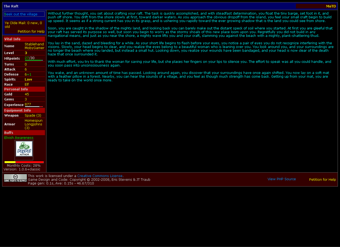 Screenshot of Legend of the Green Dragon (Browser, 2002) - MobyGames