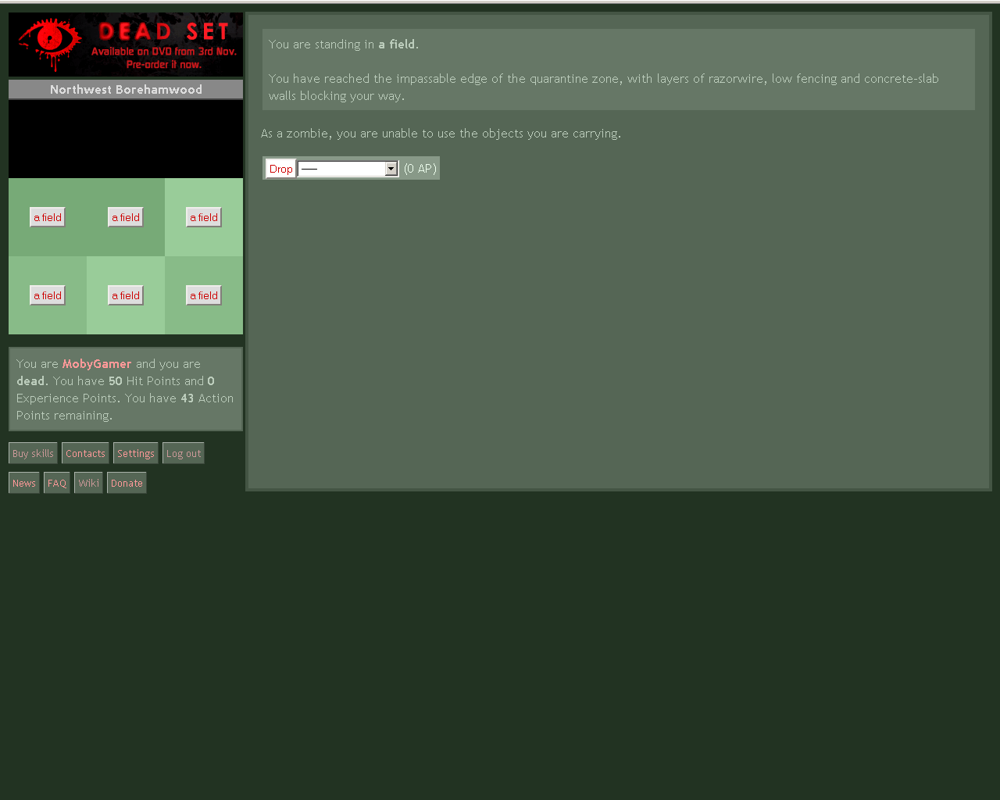 Screenshot of Urban Dead (Browser, 2005) - MobyGames