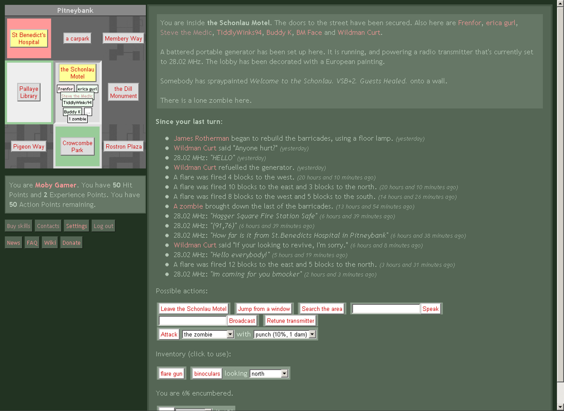 Screenshot of Urban Dead (Browser, 2005) - MobyGames