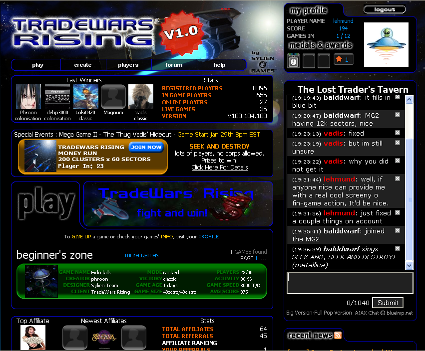 TradeWars: Rising screenshots - MobyGames