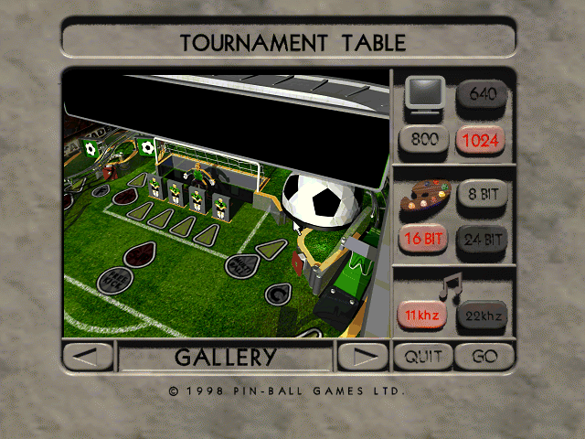 Screenshot of Pinball Soccer '98 (Windows, 1998) - MobyGames
