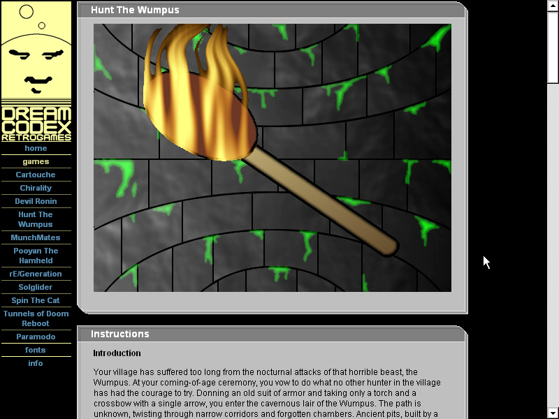 Screenshot of Hunt the Wumpus (Browser, 2007) - MobyGames