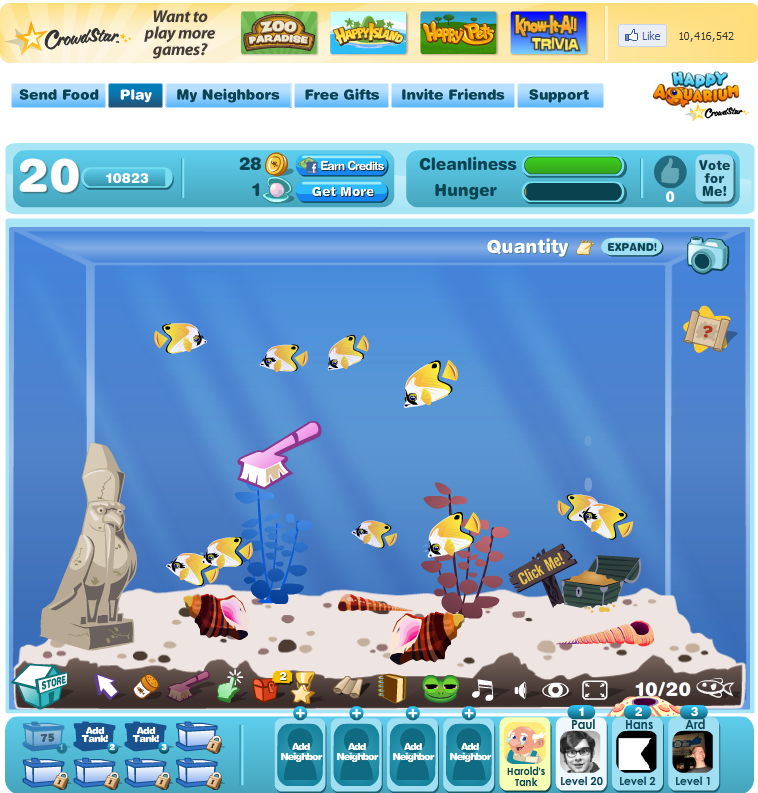 Screenshot of Happy Aquarium (Browser, 2009) - MobyGames
