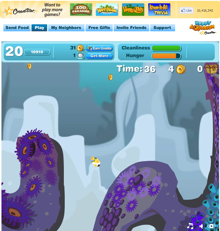 Screenshot of Happy Aquarium (Browser, 2009) - MobyGames