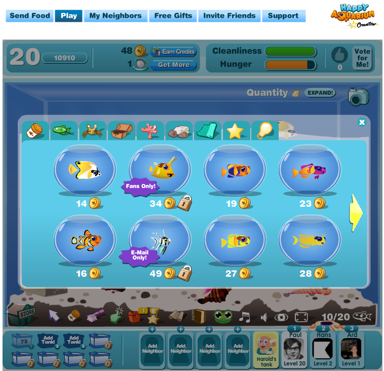 Screenshot of Happy Aquarium (Browser, 2009) - MobyGames