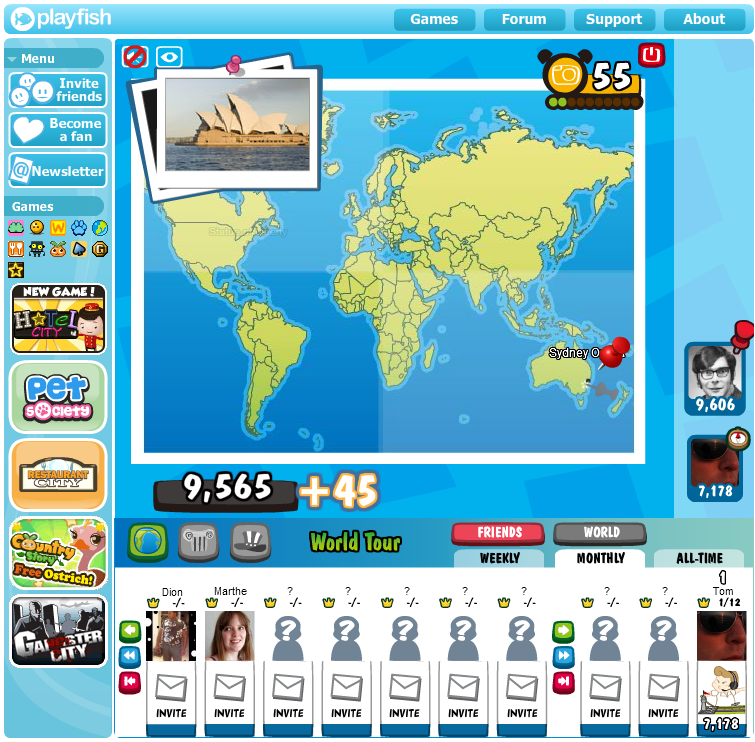 Screenshot of Geo Challenge (Browser, 2008) - MobyGames