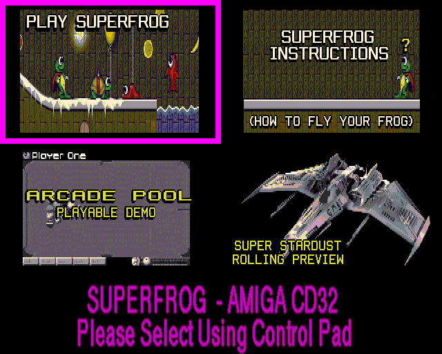 Screenshot of Superfrog (Amiga CD32, 1993) - MobyGames