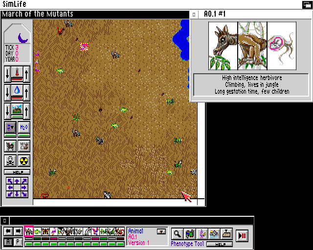 Screenshot of SimLife (Amiga, 1992) - MobyGames