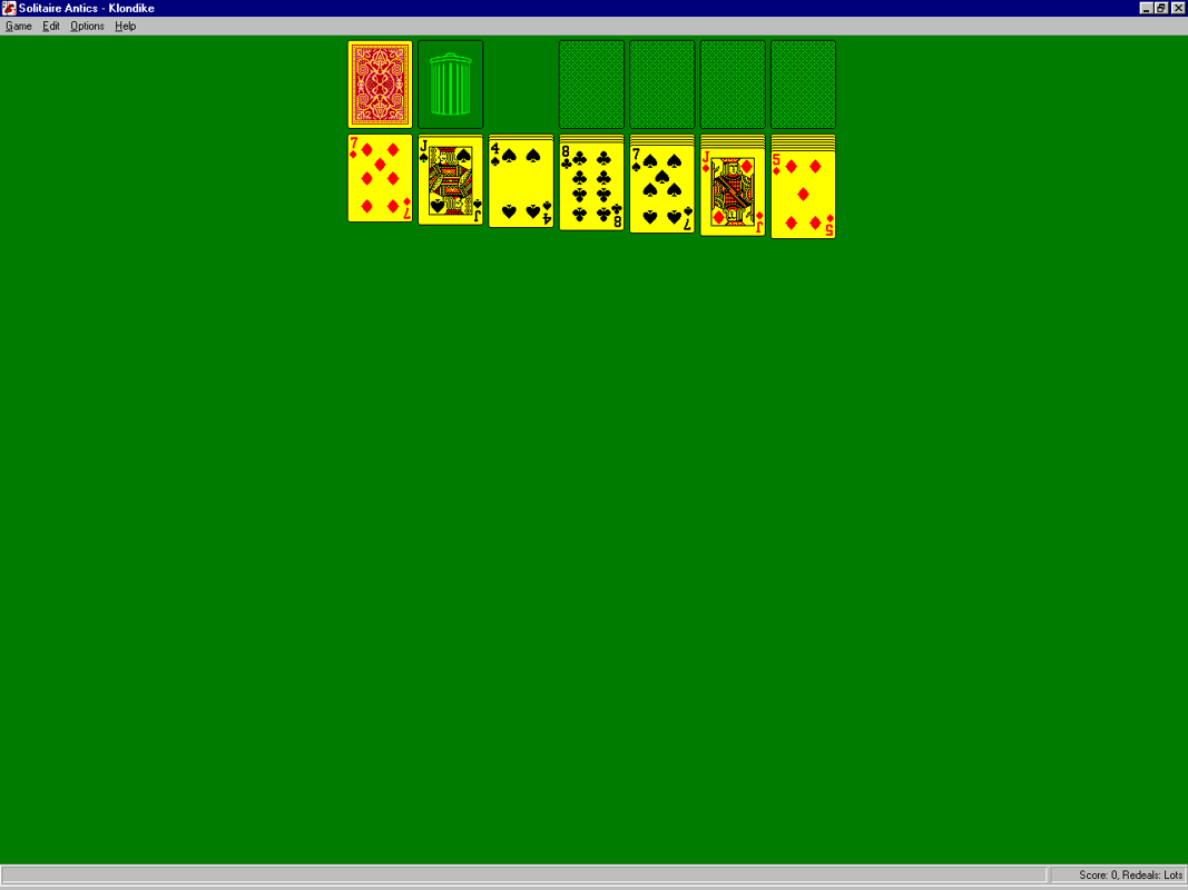 Screenshot of Masque Solitaire Antics (Windows 16-bit, 1995) - MobyGames