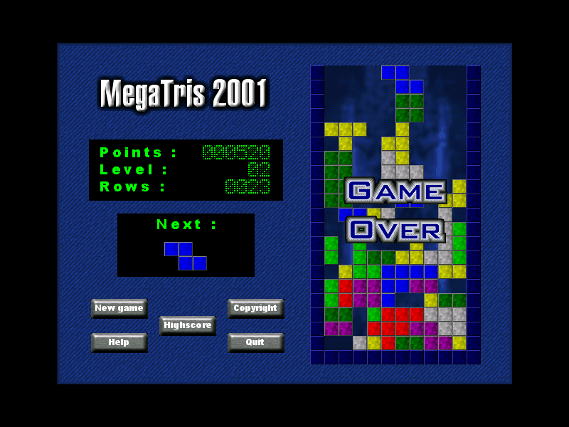 Screenshot of MegaTris 2001 (Windows, 2000) - MobyGames