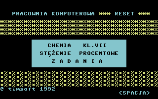 Screenshot of Seria Edukacyjna: Chemia (Commodore 64, 1992) - MobyGames
