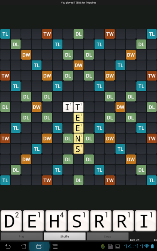 Screenshot of Wordfeud (Android, 2011) - MobyGames