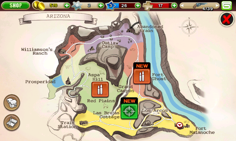 Screenshot of Six-Guns (Android, 2011) - MobyGames