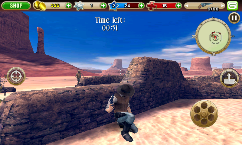 Screenshot of Six-Guns (Android, 2011) - MobyGames
