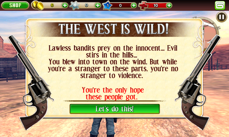Screenshot of Six-Guns (Android, 2011) - MobyGames
