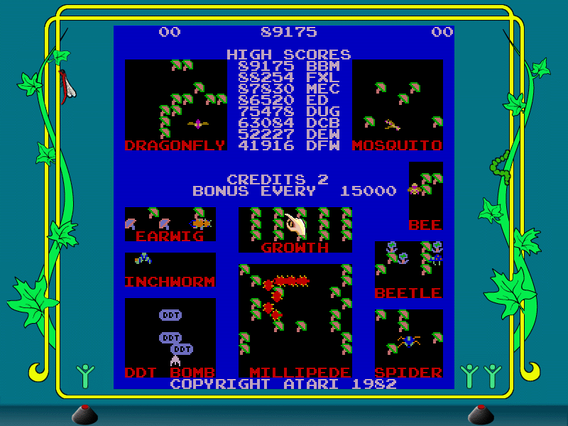 Screenshot of Millipede (Windows, 1982) - MobyGames