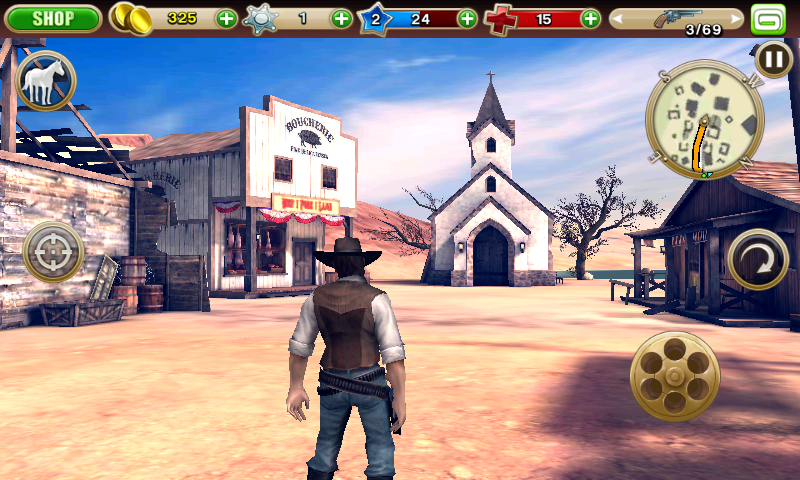 Screenshot of Six-Guns (Android, 2011) - MobyGames