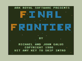 Final Frontier (1986) - MobyGames