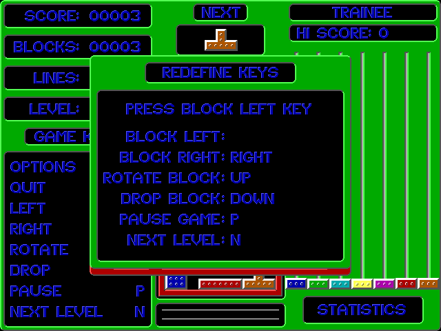 Screenshot of Smooth Tetris (DOS, 1992) - MobyGames