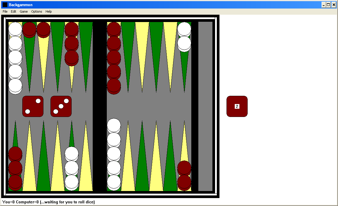 Screenshot of Backgammon (Windows 16-bit, 1990) - MobyGames
