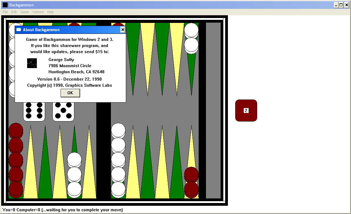 Backgammon screenshots - MobyGames