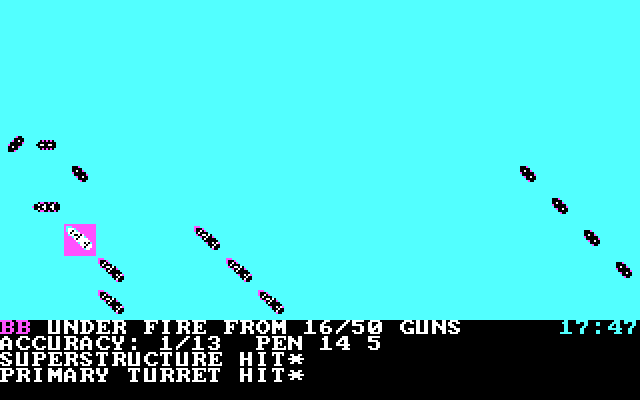 Screenshot of Warship (DOS, 1986) - MobyGames