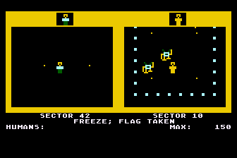 Screenshot of Bannercatch (Atari 8-bit, 1984) - MobyGames