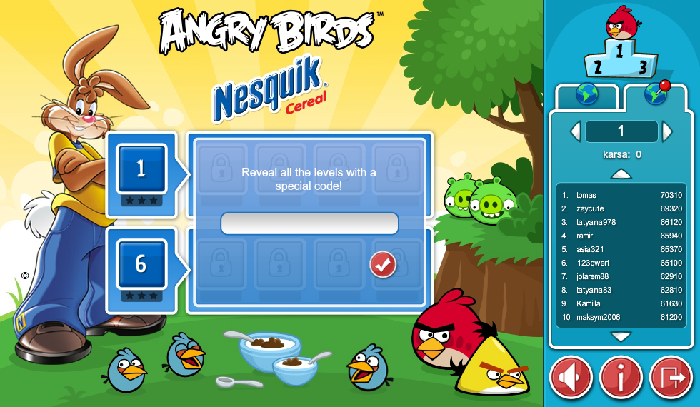Screenshot of Angry Birds: Breakfast (Browser, 2014) - MobyGames